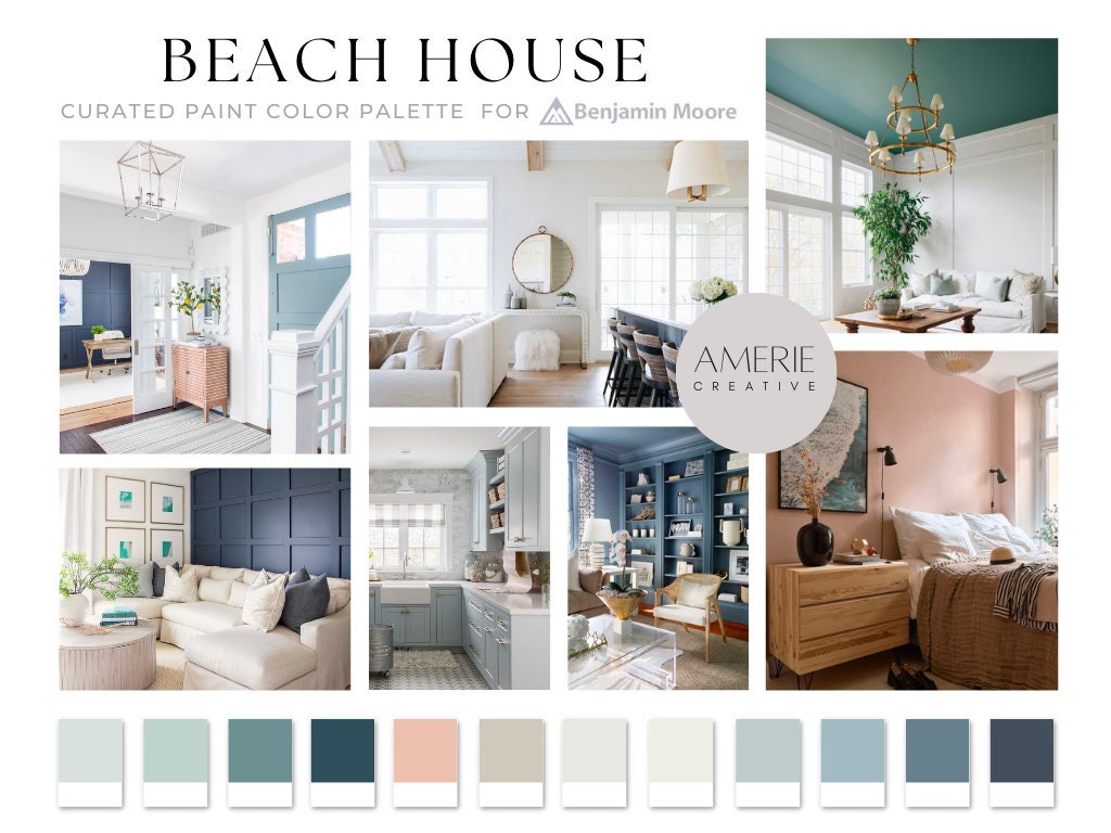 Beach House Paint Color Palette Benjamin Moore Paint Palette Lakehouse ...