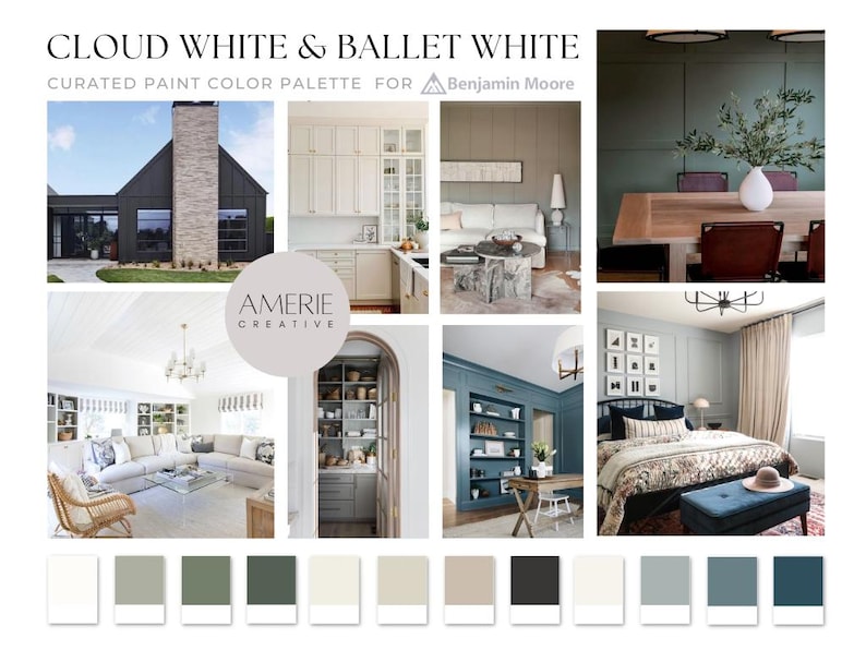 Cloud White Color Palette Benjamin Moore Paint Palette Ballet White ...