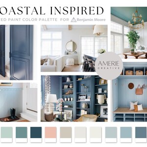 Coastal Color Palette Benjamin Moore Paint Palette Cabin Lake Beach ...