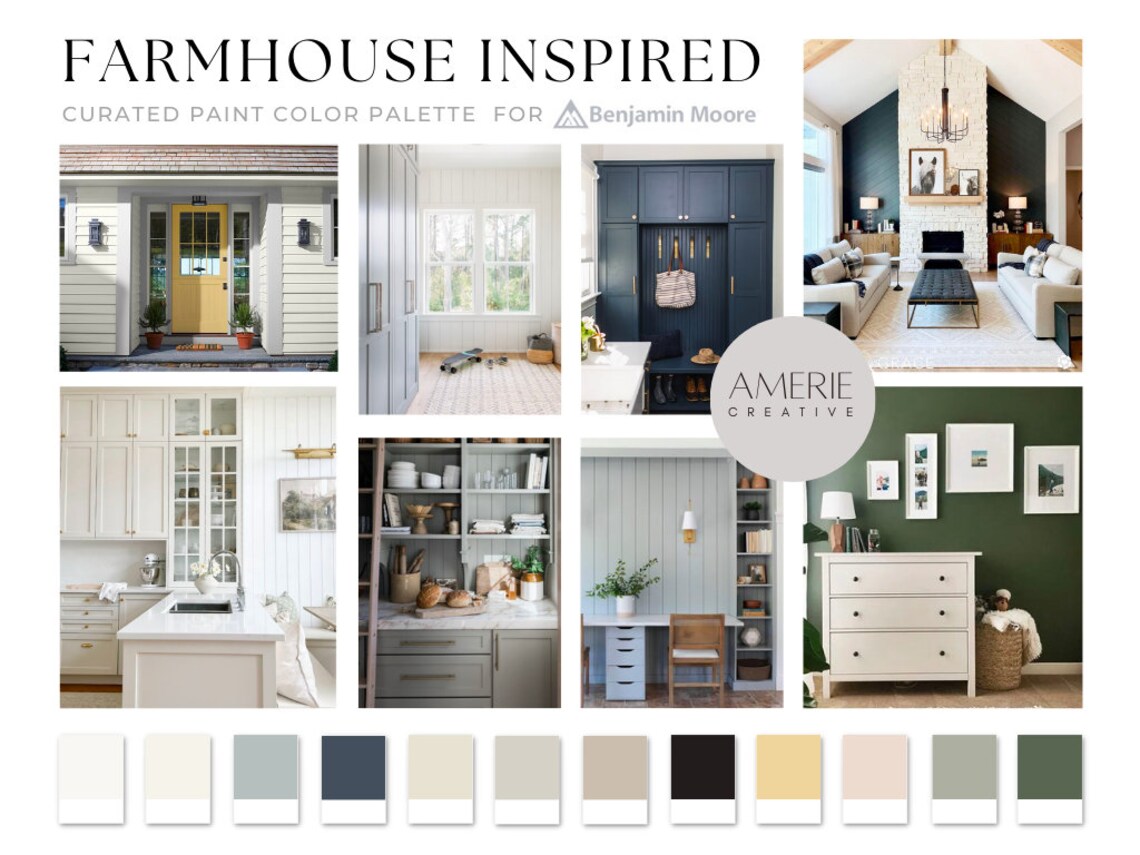 Farmhouse Paint Color Palette Benjamin Moore Paint Palette Country ...