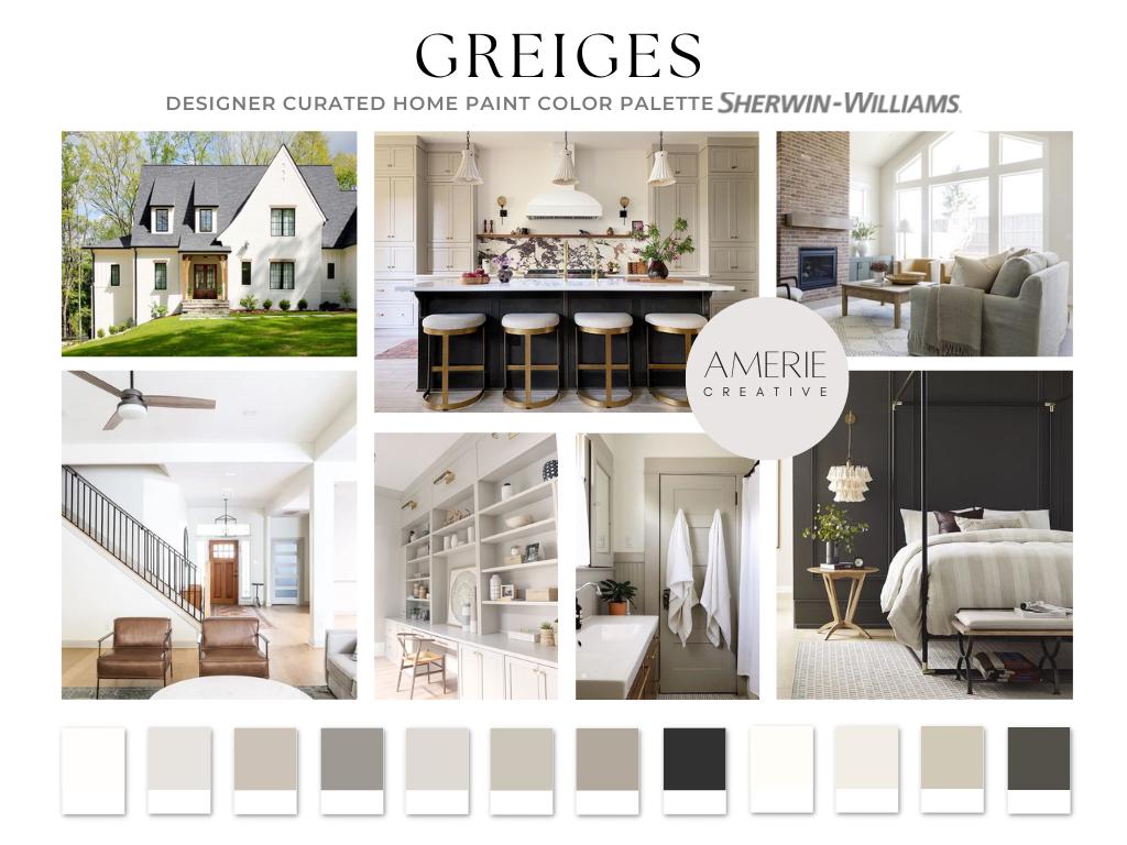 Greige Paint Color Palette Sherwin Williams Paint Palette Greige House ...
