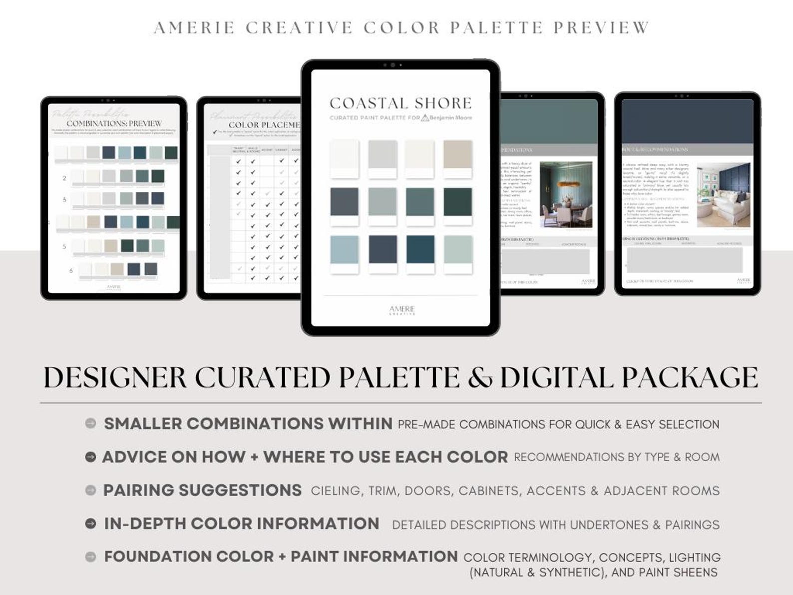 Coastal Paint Color Palette Benjamin Moore Modern Cabin Beach Lake ...