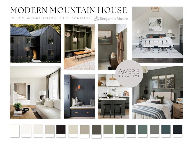 Modern Mountain Color Palette Benjamin Moore House Paint Palette Colour ...