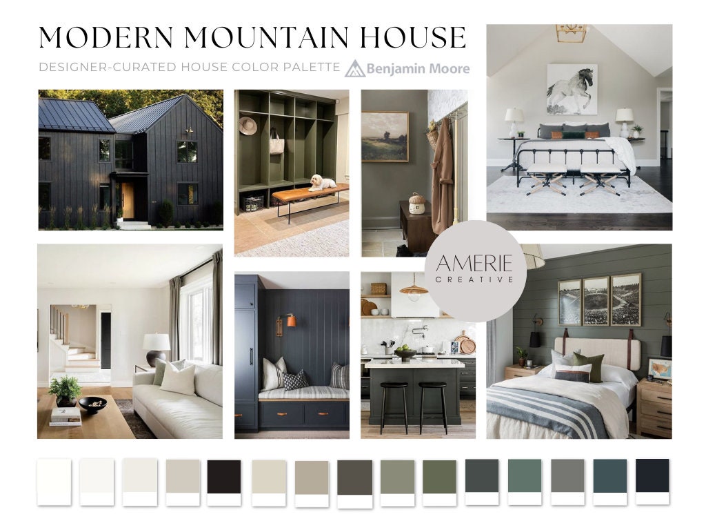 Modern Mountain Color Palette Benjamin Moore House Paint Palette Colour ...