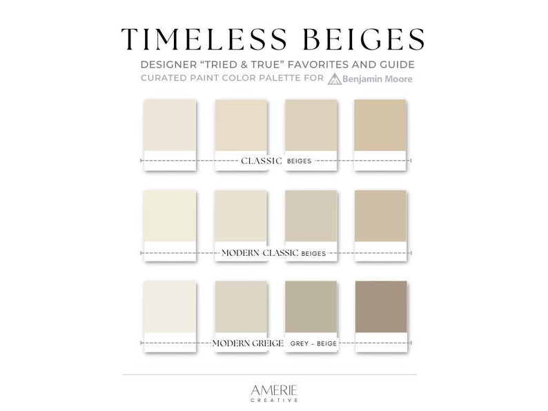 Beige Paint Color Palette | Beige Benjamin Moore Paint Palette Whole ...