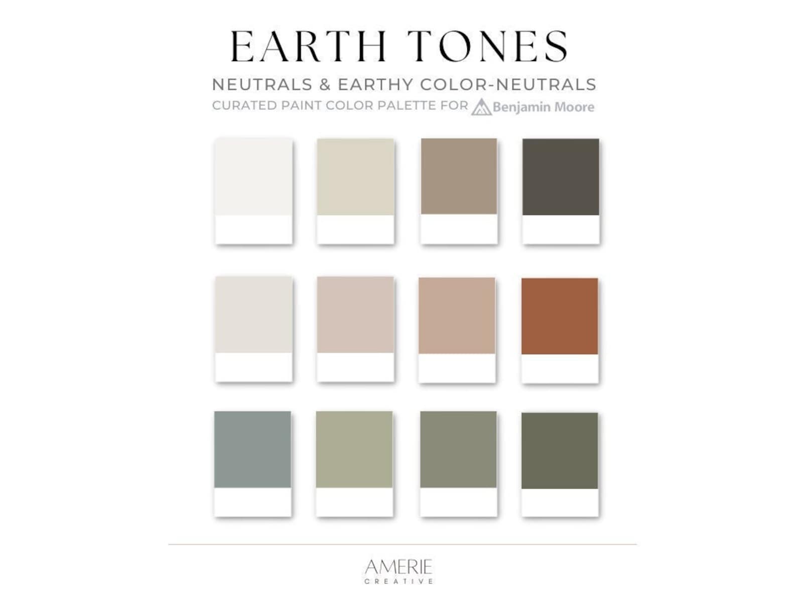 Earth Tone Paint Color Palette Benjamin Moore Paint Palette Earthy ...