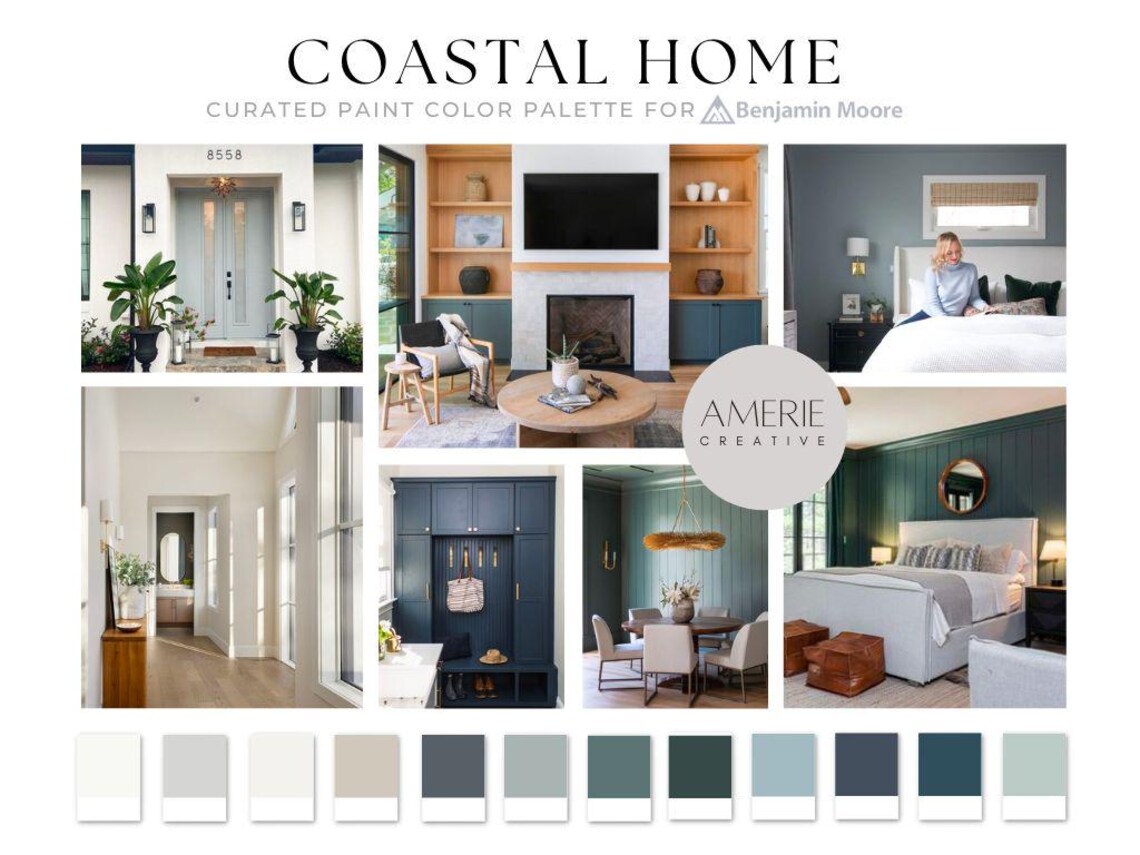 Coastal Paint Color Palette Benjamin Moore Modern Cabin Beach Lake ...