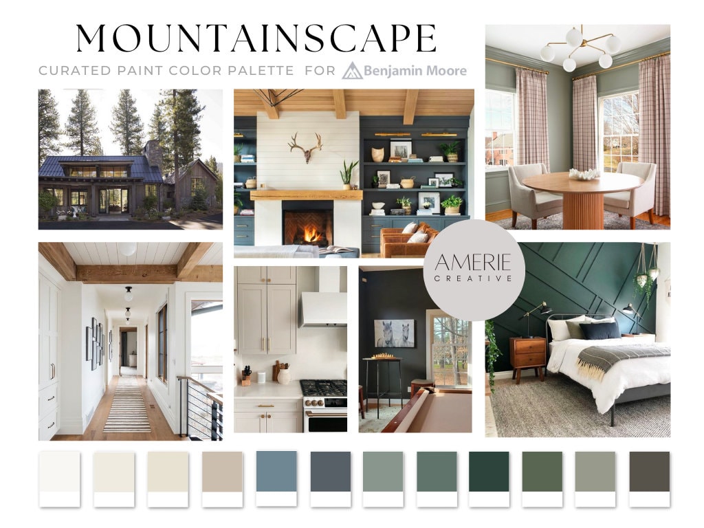 Mountain House Paint Color Palette Benjamin Moore Paint Scheme Modern ...