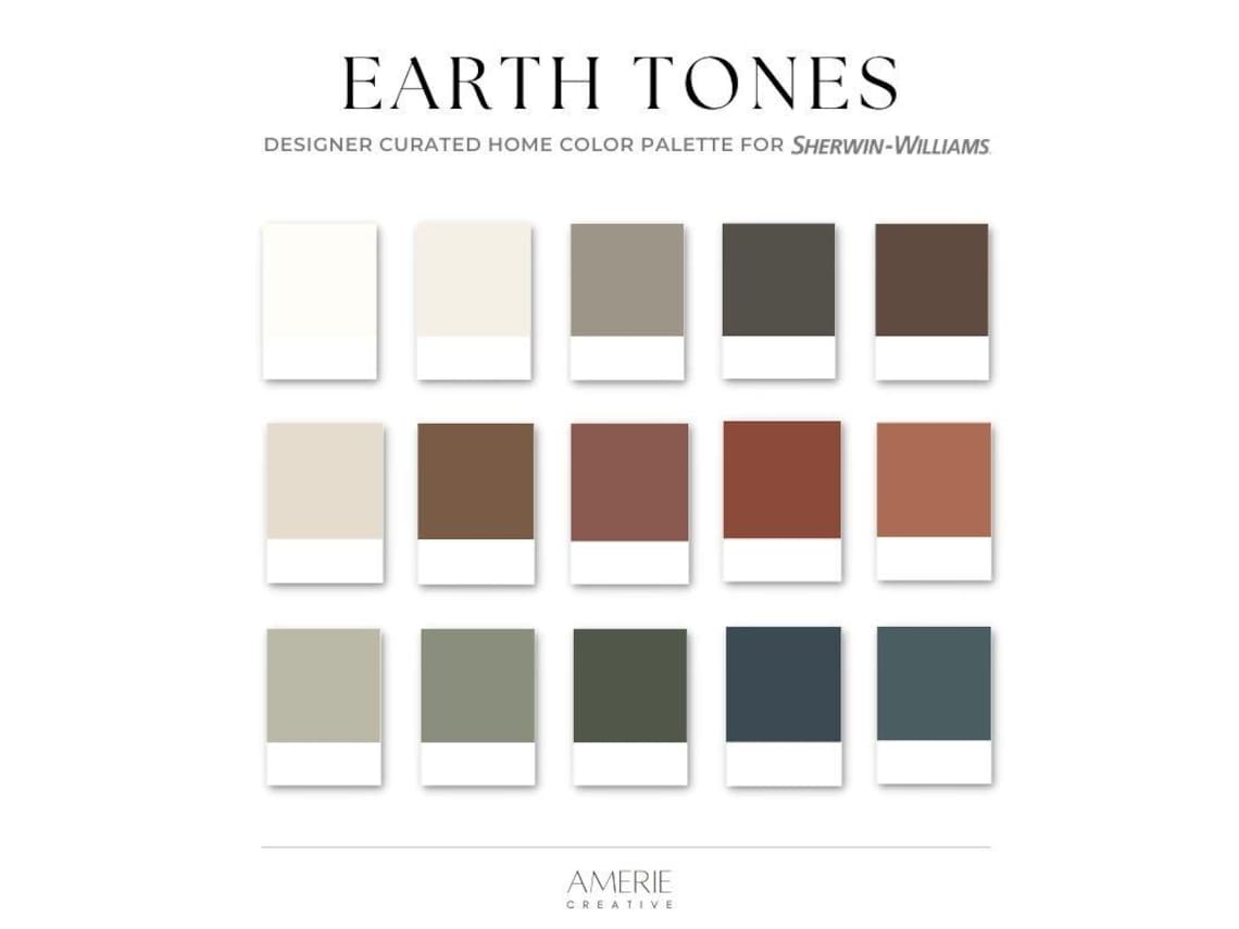 Earth Tones Paint Color Palette Sherwin Williams Paint Palette | Whole ...