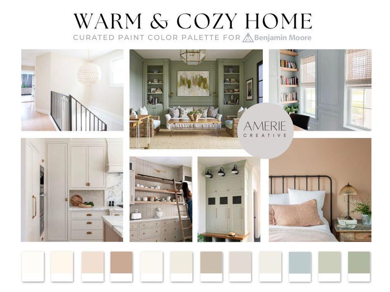 Warm Cozy Home Paint Color Palette Benjamin Moore Whole House Paint ...