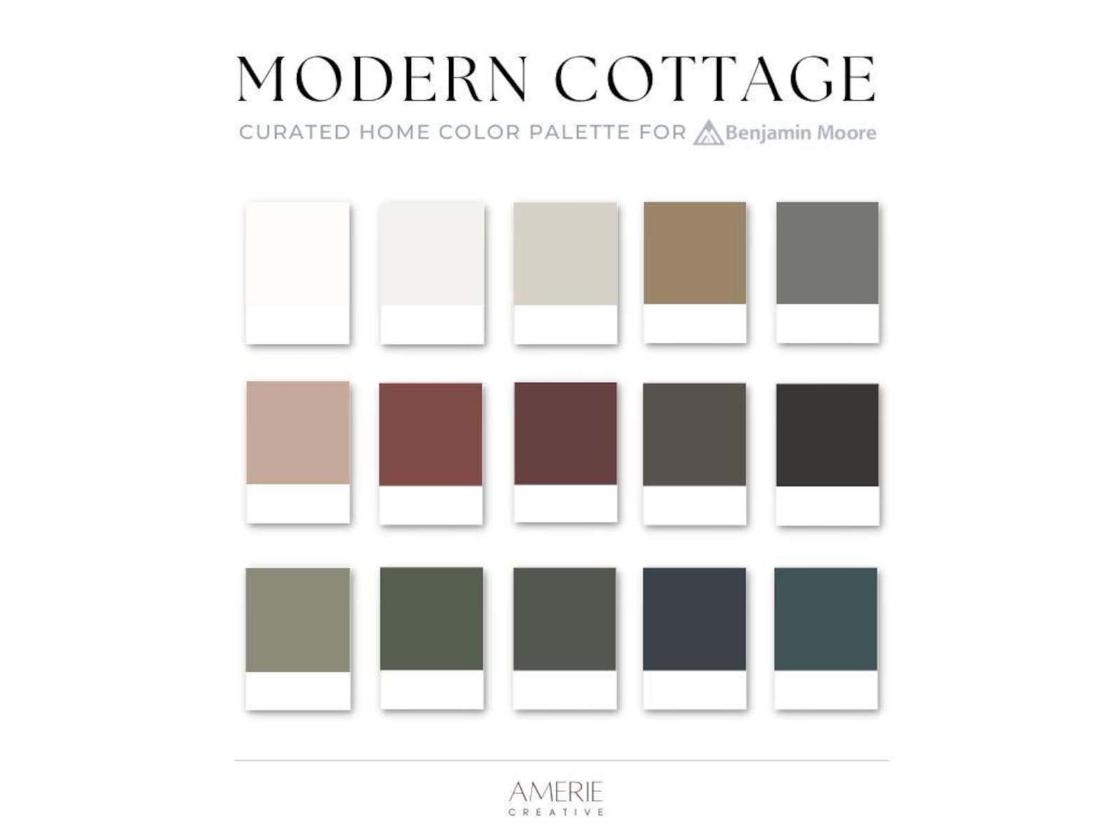 Modern Cottage Color Palette Benjamin Moore Paint Color Palette | Moody ...
