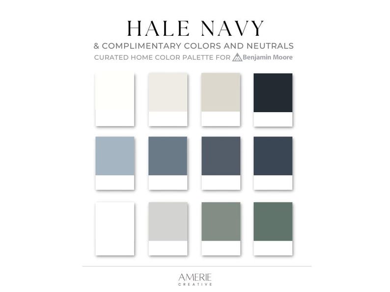 Hale Navy Benjamin Moore Paint Color Palette Hale Navy Coastal Home ...