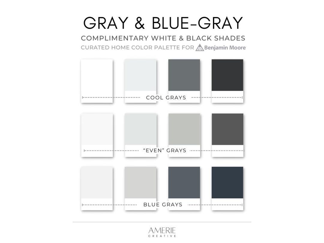 Grey Paint Color Benjamin Moore Paint Color Palette Whole House Color ...