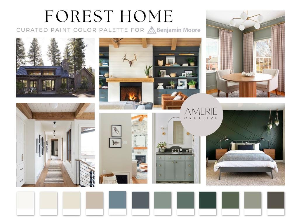Forest Home Paint Color Palette Benjamin Moore Mountain House Paint ...
