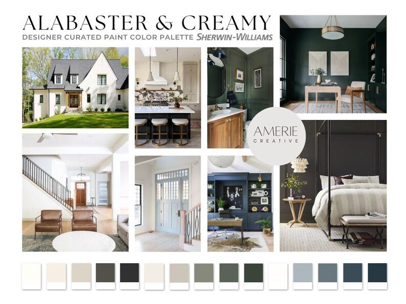 Alabaster Sherwin Williams Creamy Paint Color Palette Warm White House ...