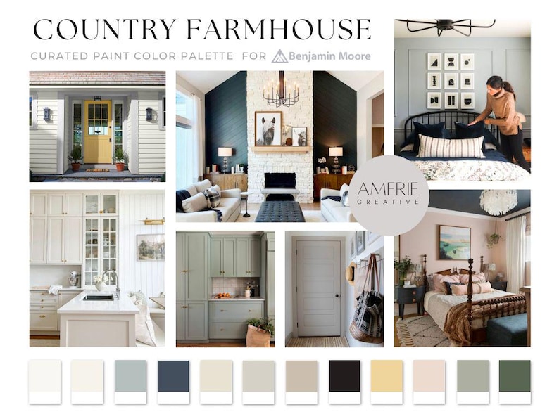 Farmhouse Paint Color Palette Benjamin Moore Paint Palette Country ...