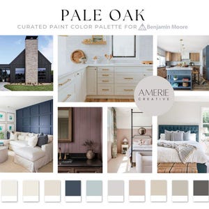 Pale Oak Benjamin Moore Paint Color Palette | Whole House Colour Scheme ...