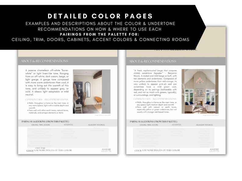 Beige Paint Color Palette Benjamin Moore Classic Beige & - Etsy Canada