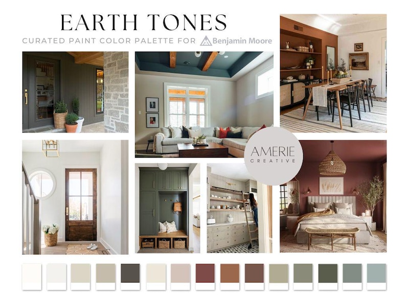 Earth Tones Paint Color Palette Benjamin Moore Paint Palette | Earthy ...