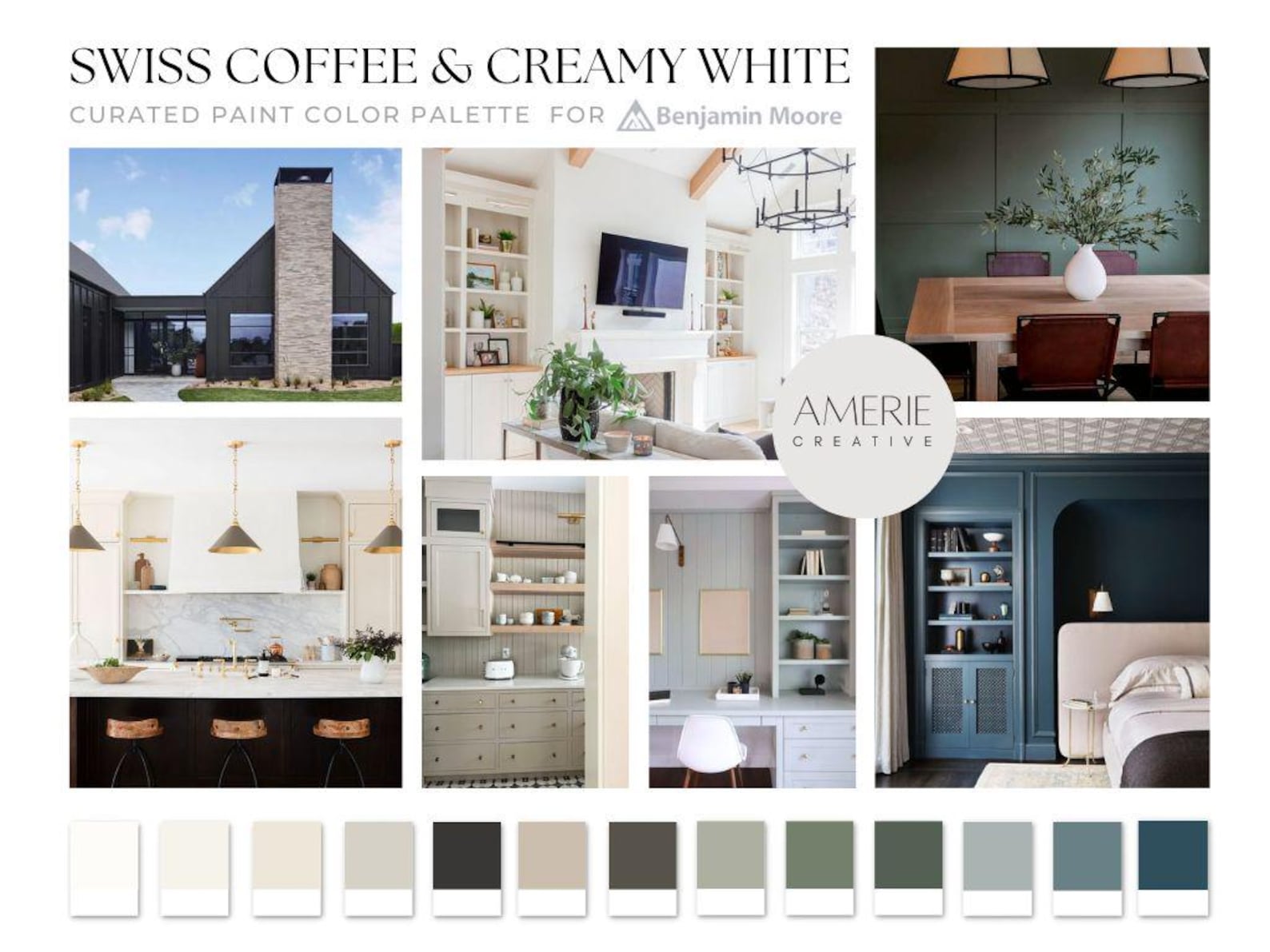 Swiss Coffee Benjamin Moore Color Palette Creamy White House Color ...
