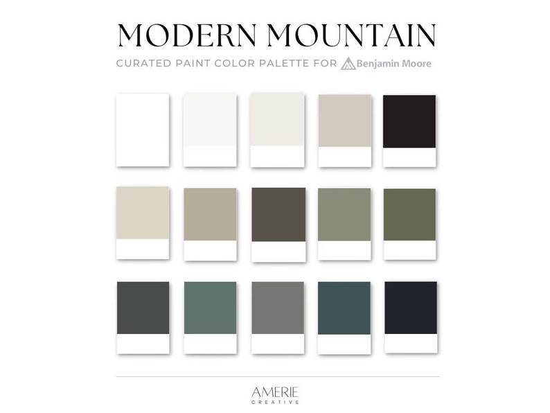 Modern Mountain House Paint Color Palette Benjamin Moore Paint Palette ...