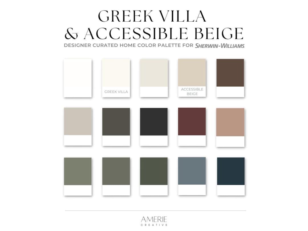 Greek Villa Paint Color Palette Accessible Beige Sherwin Williams Paint ...