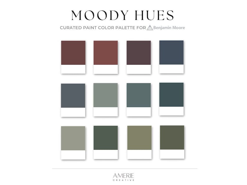 Moody Benjamin Moore Paint Color Palette House Paint Color Scheme ...
