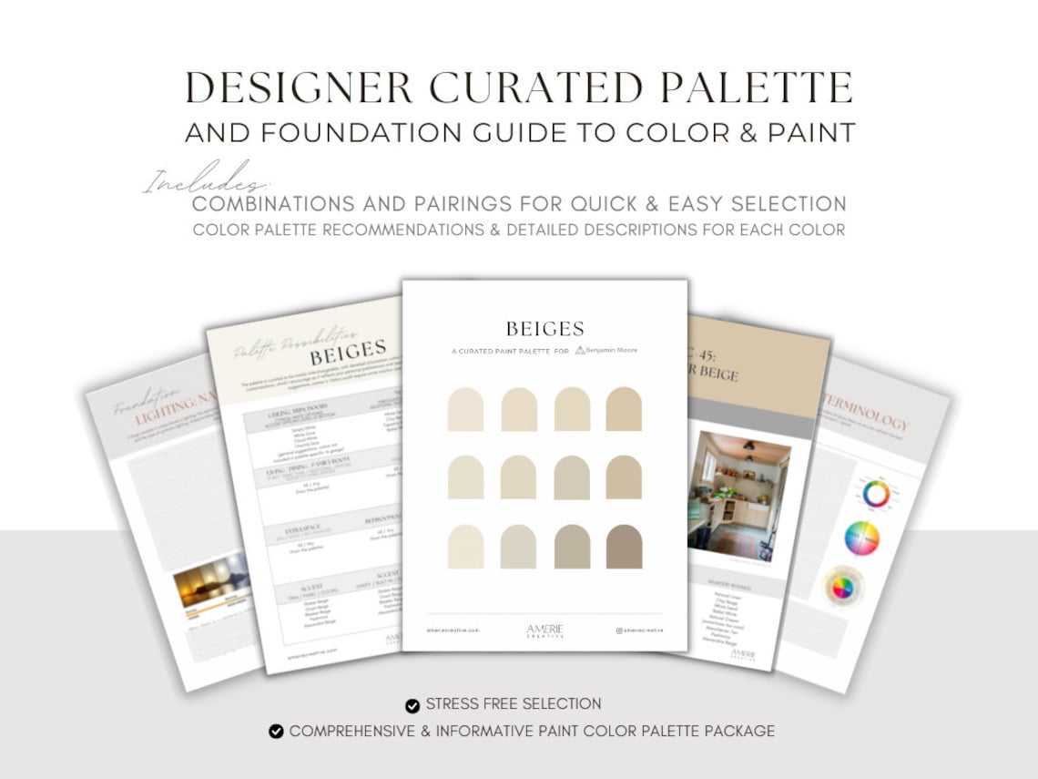 Beige Paint Color Palette Benjamin Moore Classic Beige & - Etsy Canada