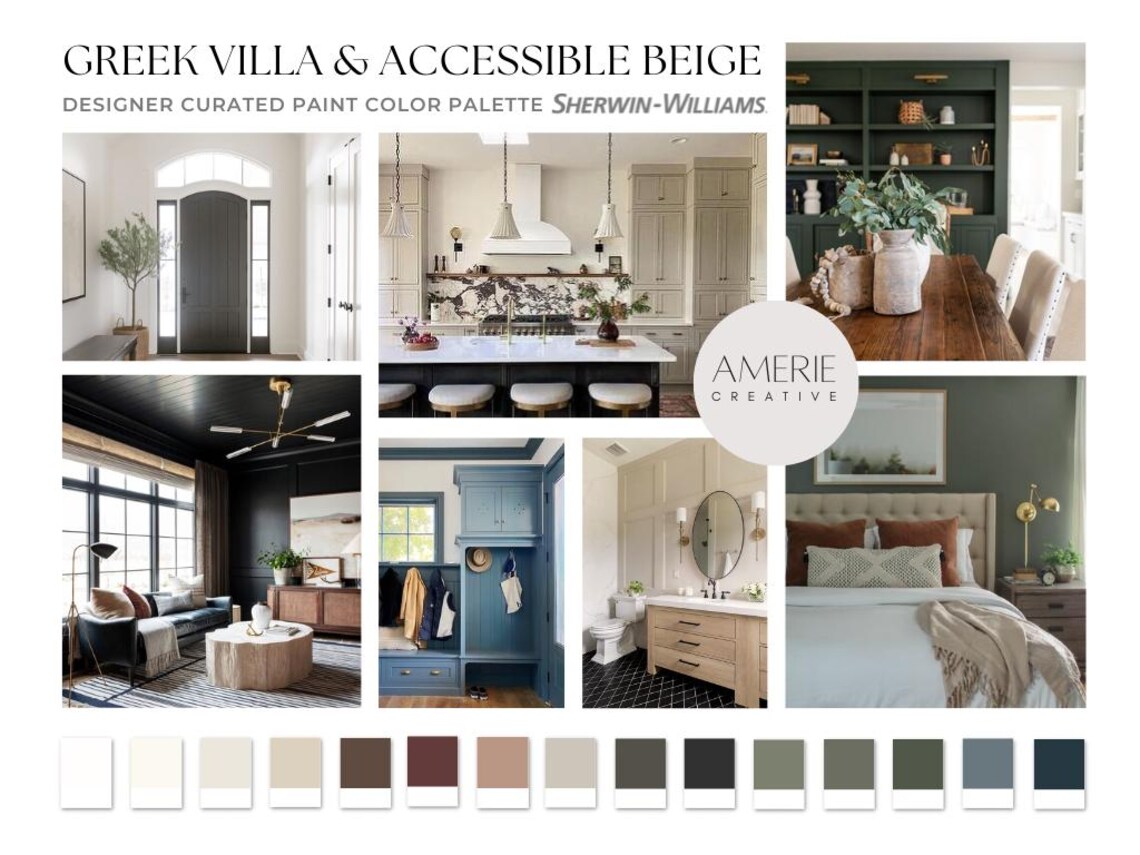 Greek Villa Paint Color Palette Accessible Beige Sherwin Williams Paint ...
