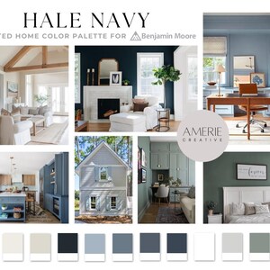 Hale Navy Benjamin Moore Paint Color Palette Hale Navy Coastal Home ...
