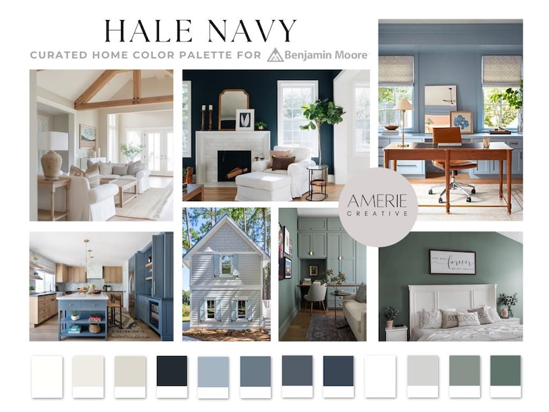 Hale Navy Benjamin Moore Paint Color Palette Hale Navy Coastal Home ...
