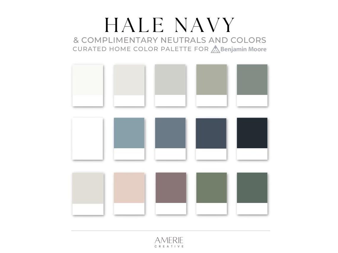 Hale Navy Paint Palette Benjamin Moore Paint Color Palette Lakehouse ...