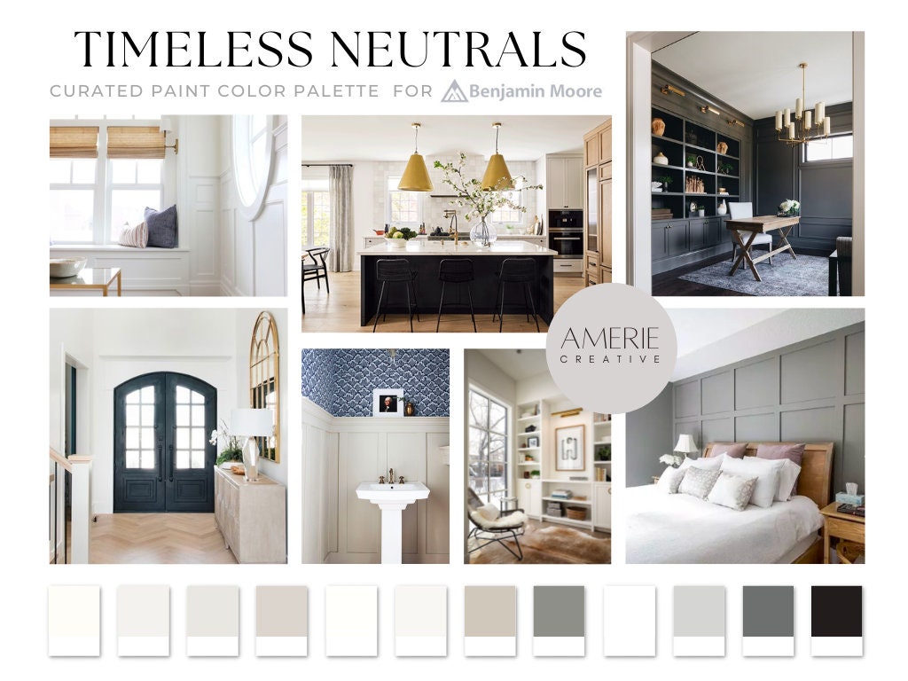 Neutral Paint Color Palette Benjamin Moore Paint Palette Classic Modern ...