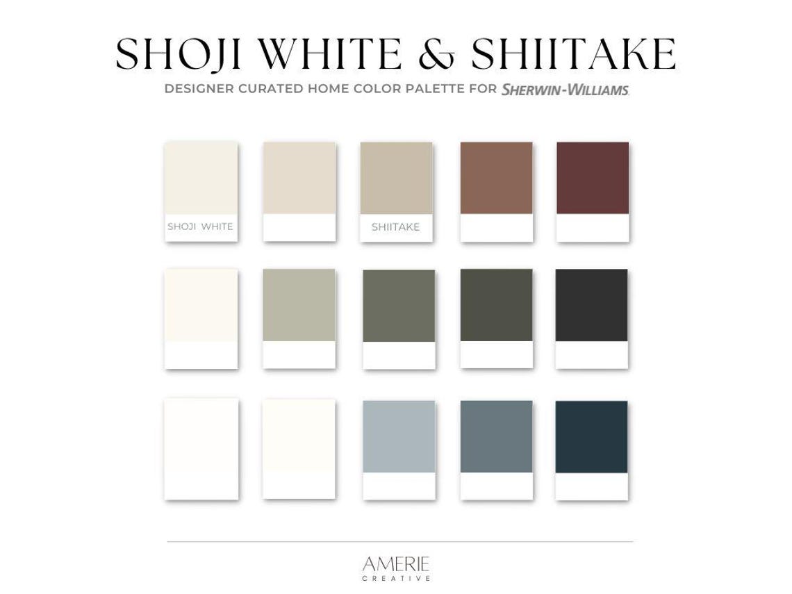 Shoji White Paint Color Palette Shiitake Sherwin Williams Paint Palette ...