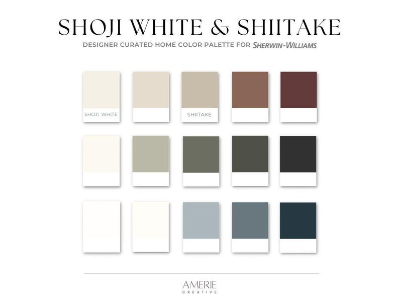 Shoji White Paint Color Palette Shiitake Sherwin Williams Paint Palette ...