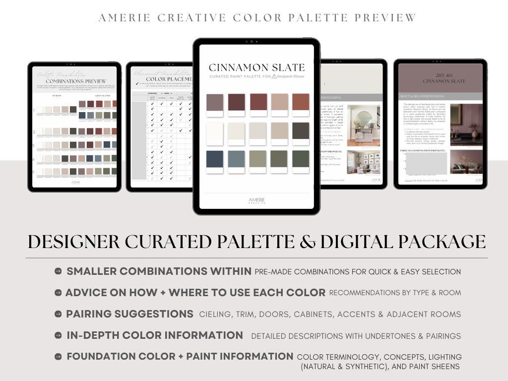 Cinnamon Slate Benjamin Moore Paint Palette | Whole House Paint Color ...