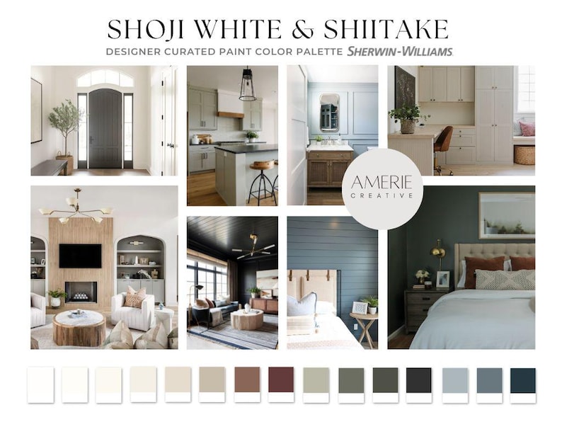 Shoji White Paint Color Palette Shiitake Sherwin Williams Paint Palette ...