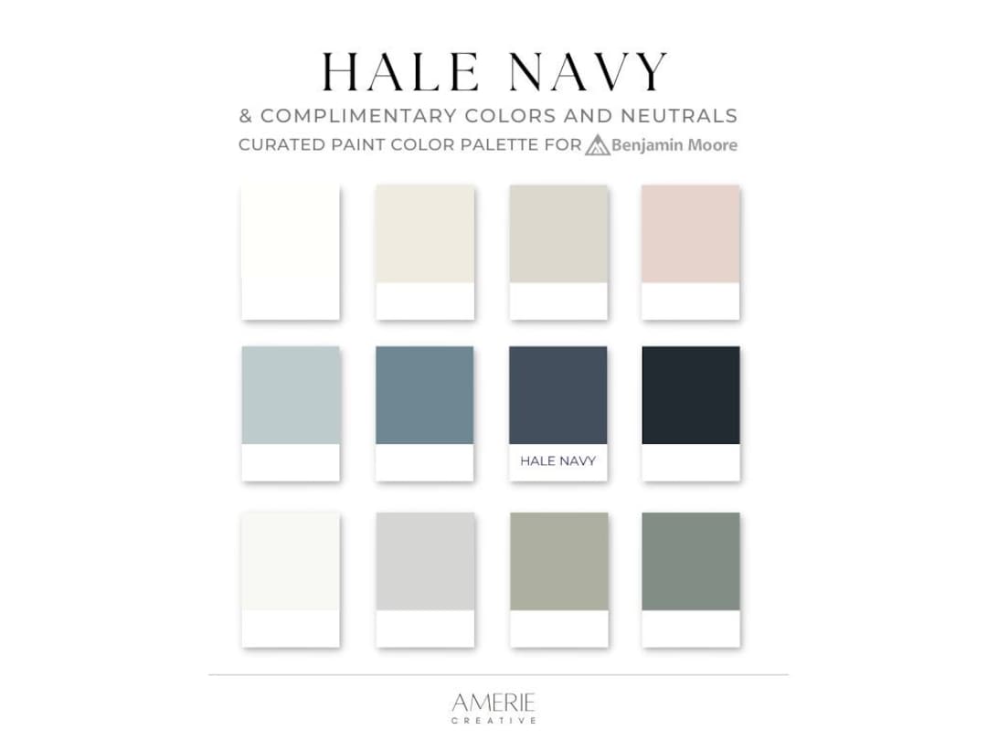 Hale Navy Color Palette HC-154 Benjamin Moore Paint Scheme Classic ...