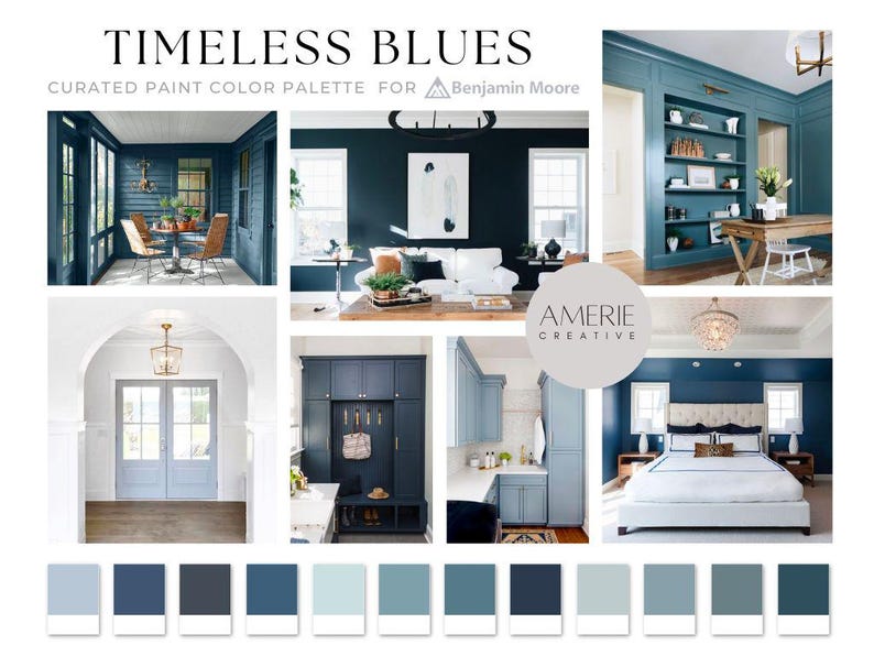 Blue Paint Color Palette Benjamin Moore Paint Palette Whole House Paint ...