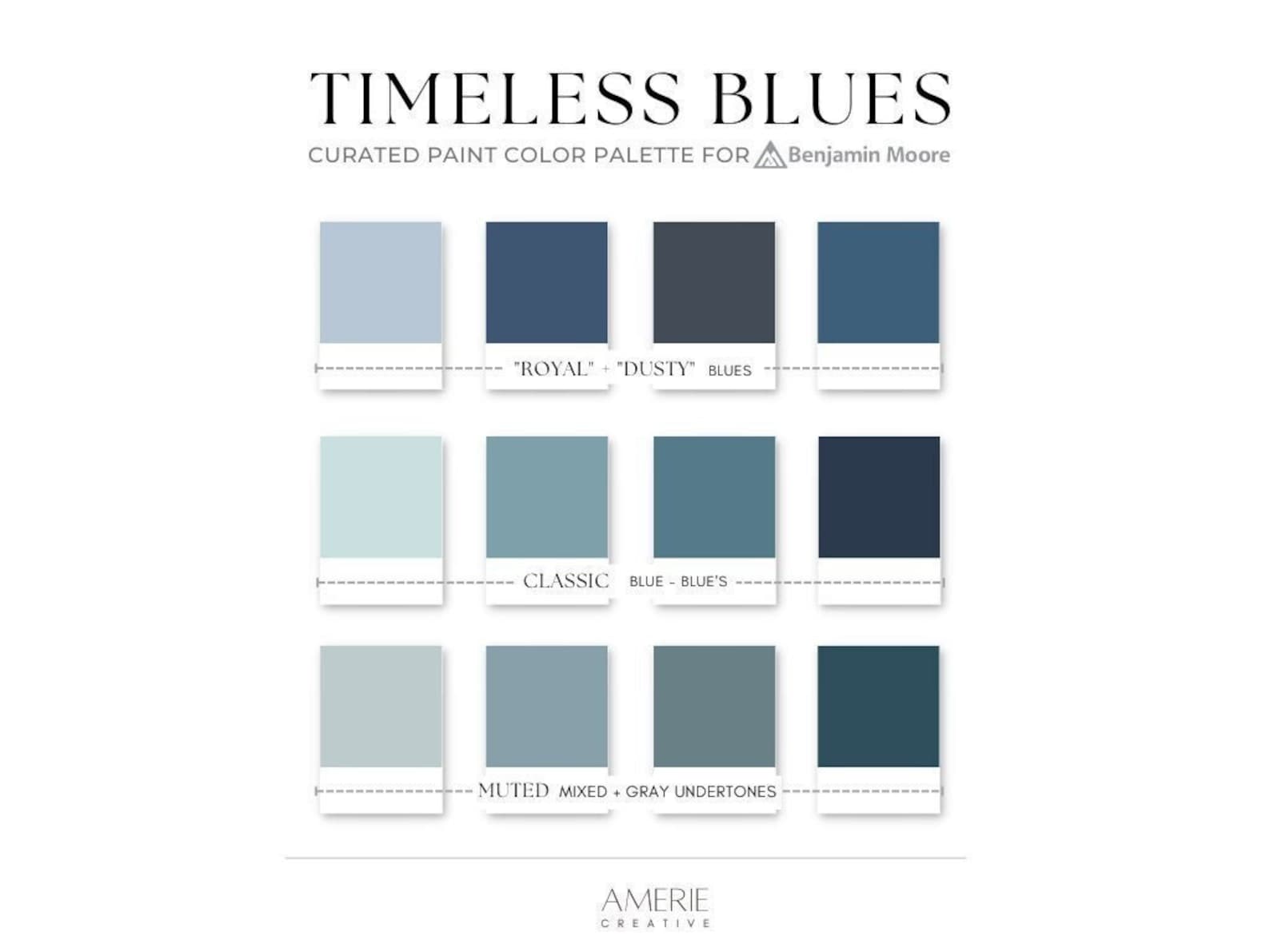 Blue Benjamin Moore Paint Color Palette | House Paint Color Scheme ...
