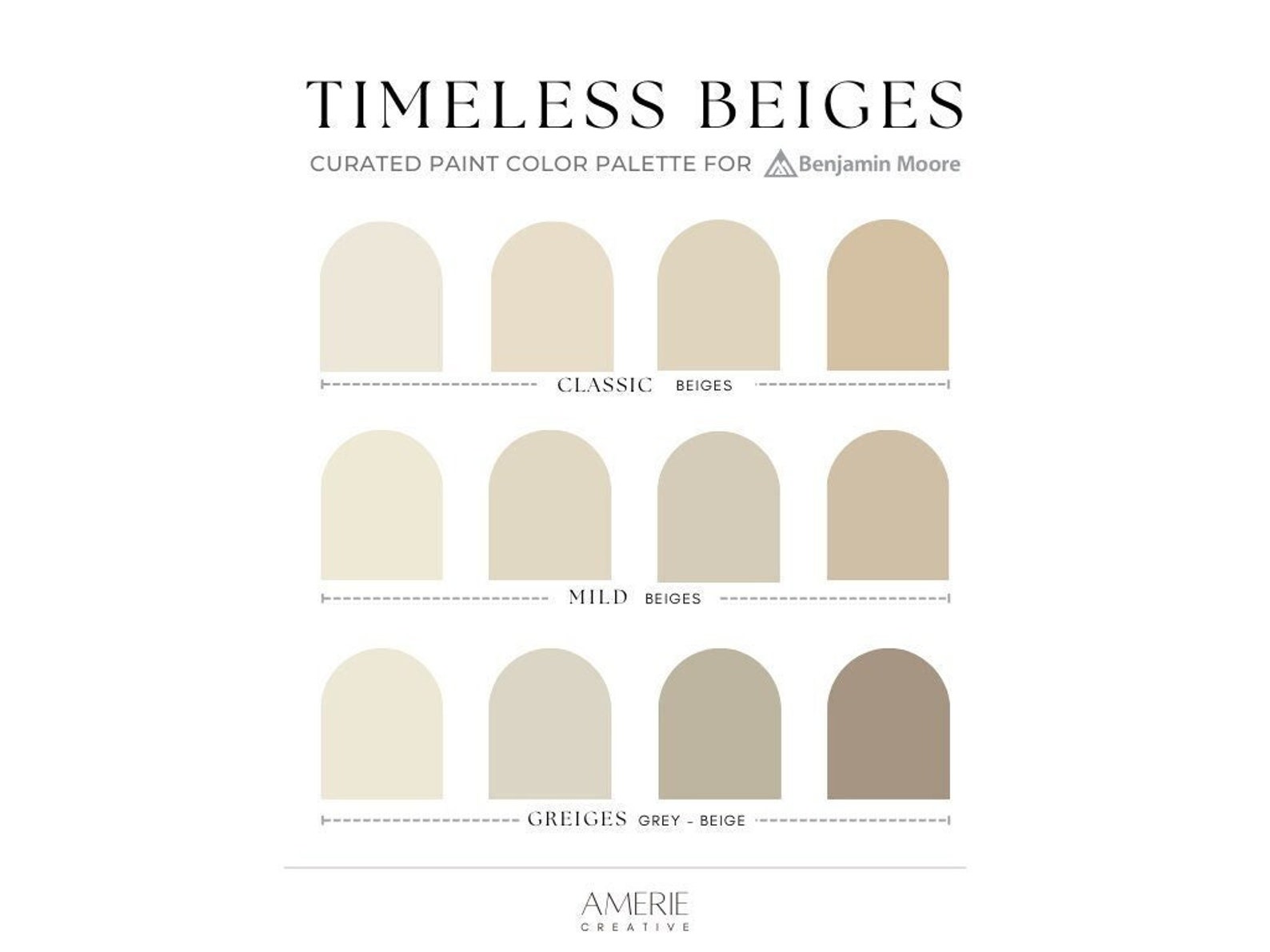 Beige Paint Color Palette Benjamin Moore Cozy Neutral, Classic Beige ...