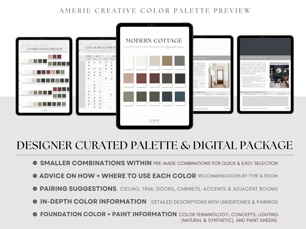 Modern Cottage Color Palette Benjamin Moore Paint Color Palette | Moody ...
