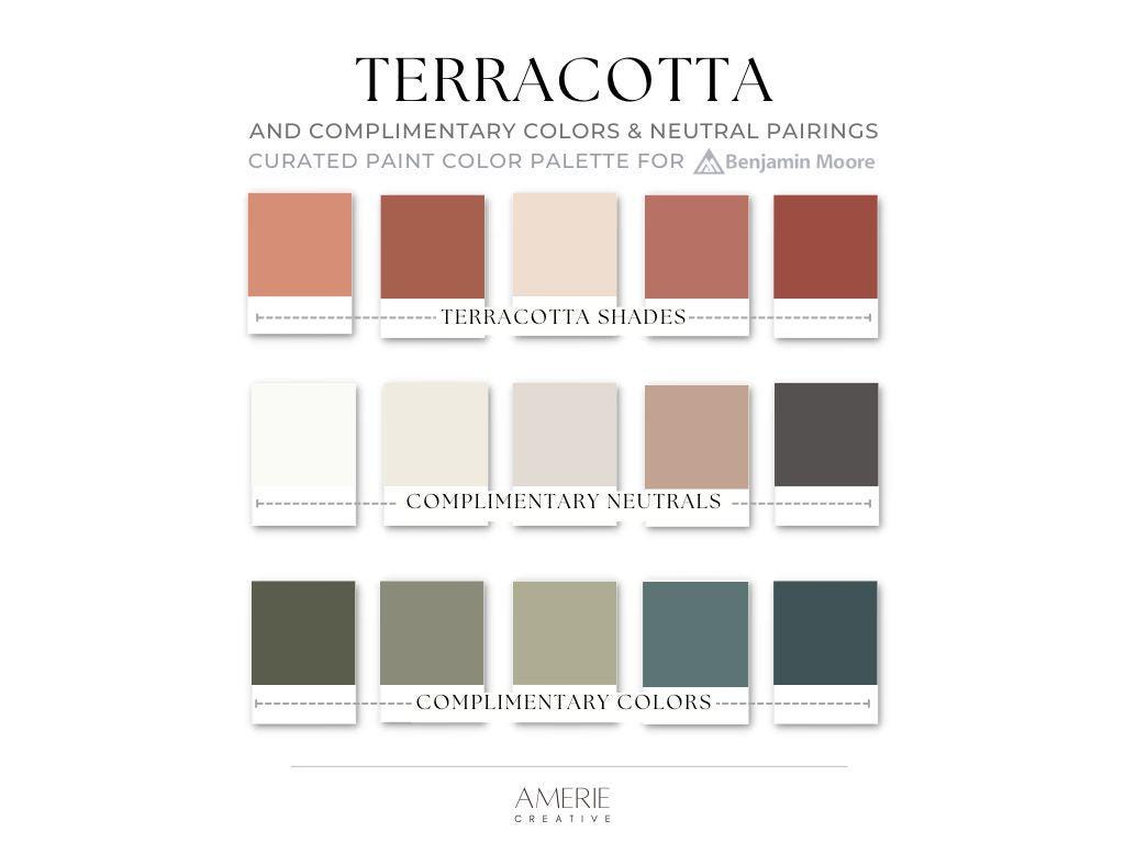 Terracotta Benjamin Moore Paint Color Palette Terra Cotta Teal Dark ...