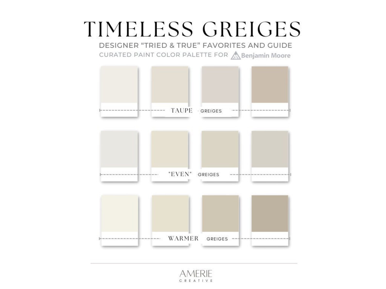Greige Benjamin Moore Paint Color Palette House Paint Color Scheme ...