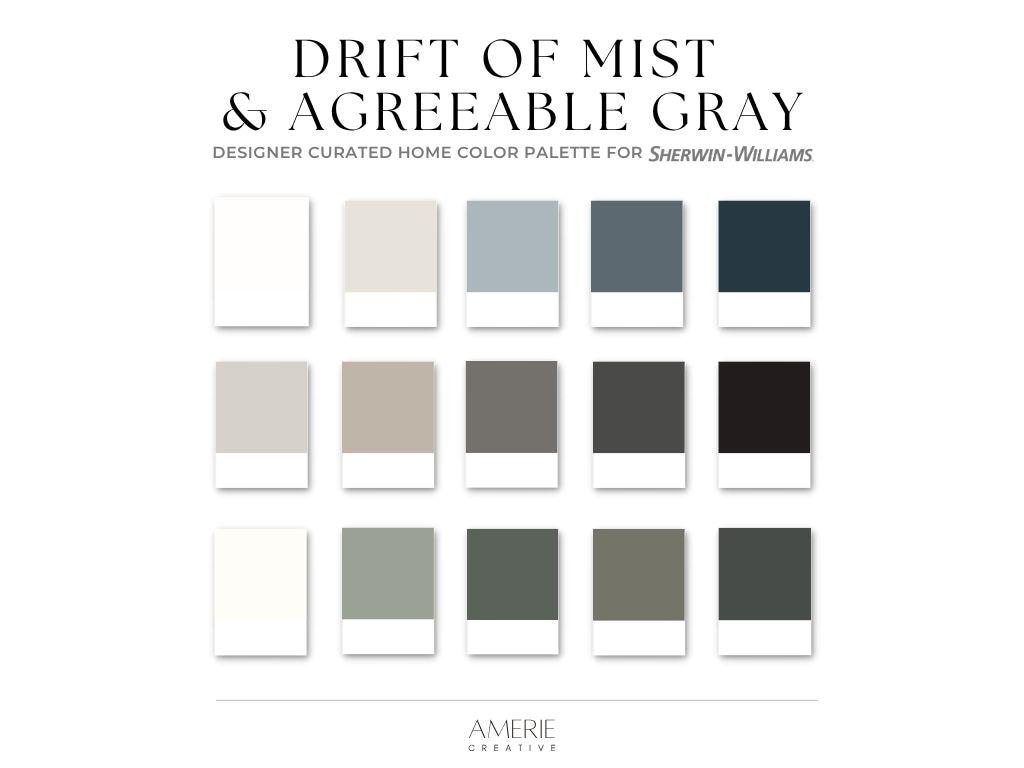 Agreeable Gray Drift of Mist Sherwin Williams Paint Color Palette Whole ...