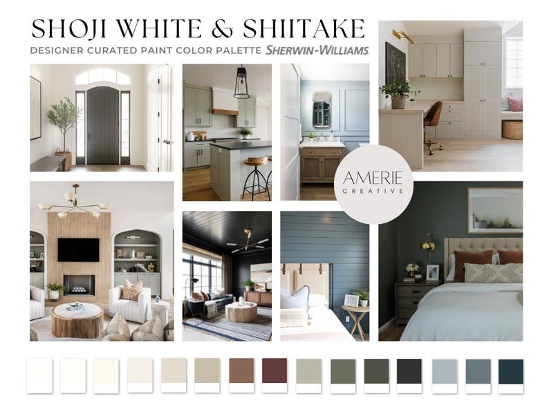 Shoji White Paint Color Palette Shiitake Sherwin Williams Paint Palette ...