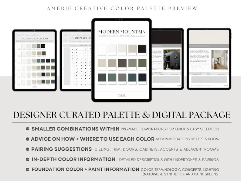 Modern Mountain House Paint Color Palette Benjamin Moore Paint Palette ...