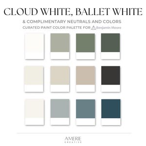 Cloud White Color Palette Benjamin Moore Paint Palette Ballet White ...