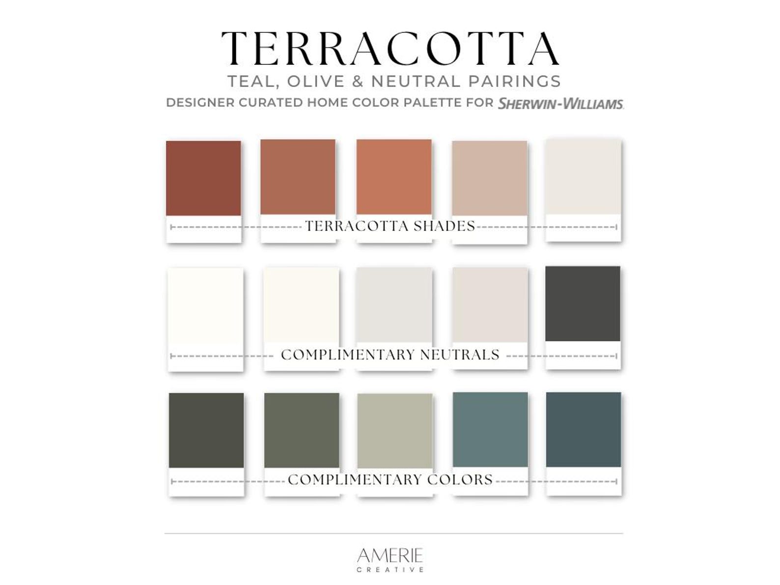 Terracotta Paint Color Palette Sherwin Williams Paint Palette Terra ...