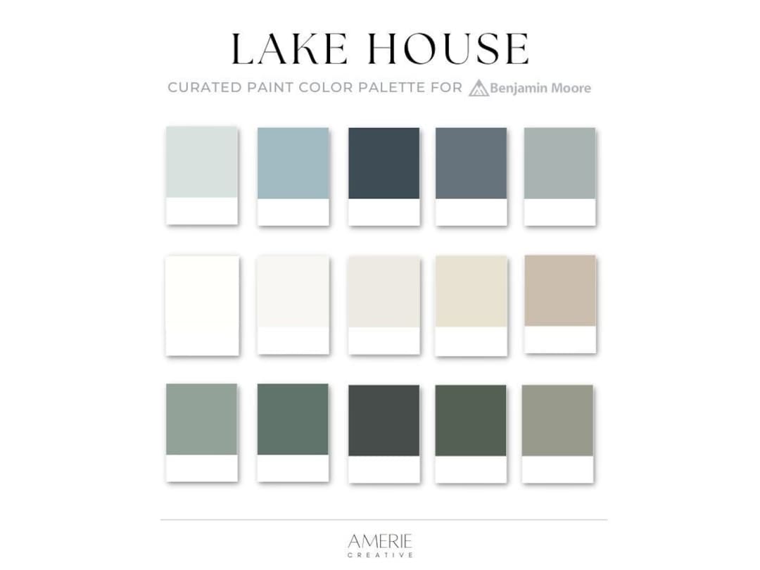 Lake House Paint Color Palette Benjamin Moore Modern Cabin Coastal Home ...